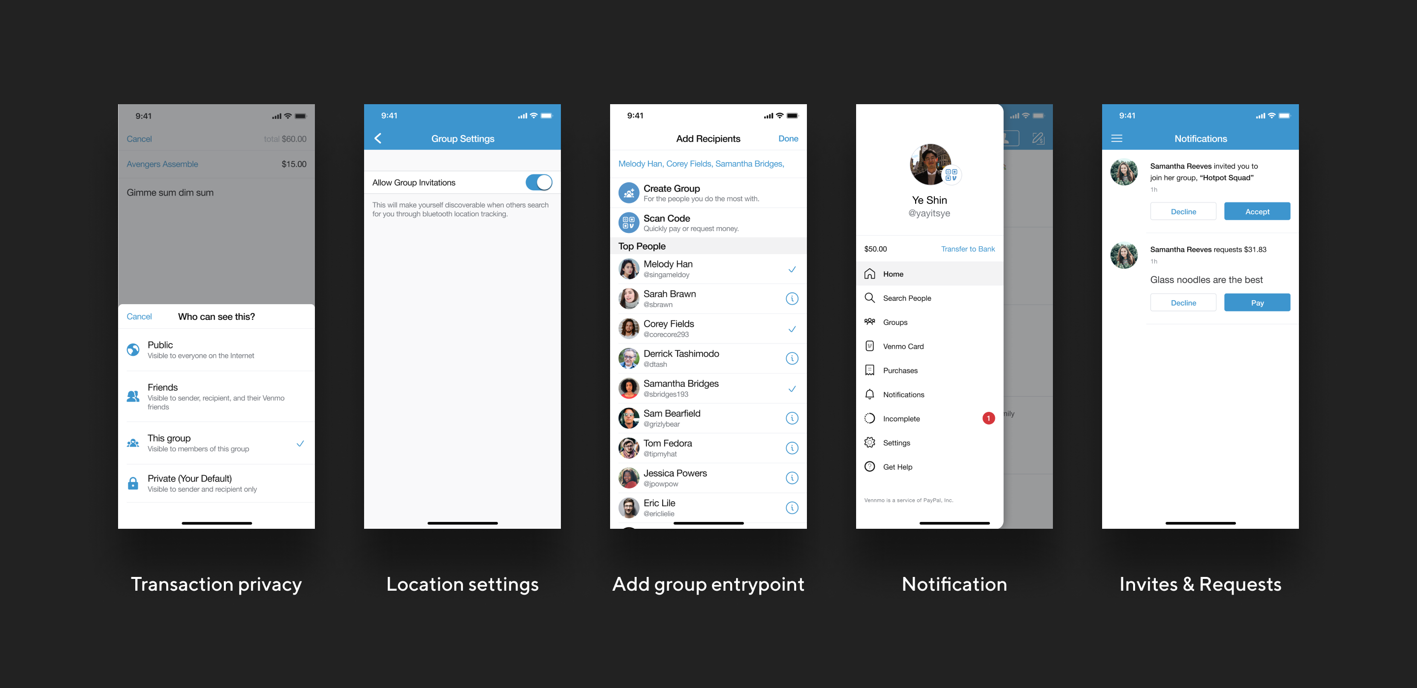 Ye Shin - Venmo Groups